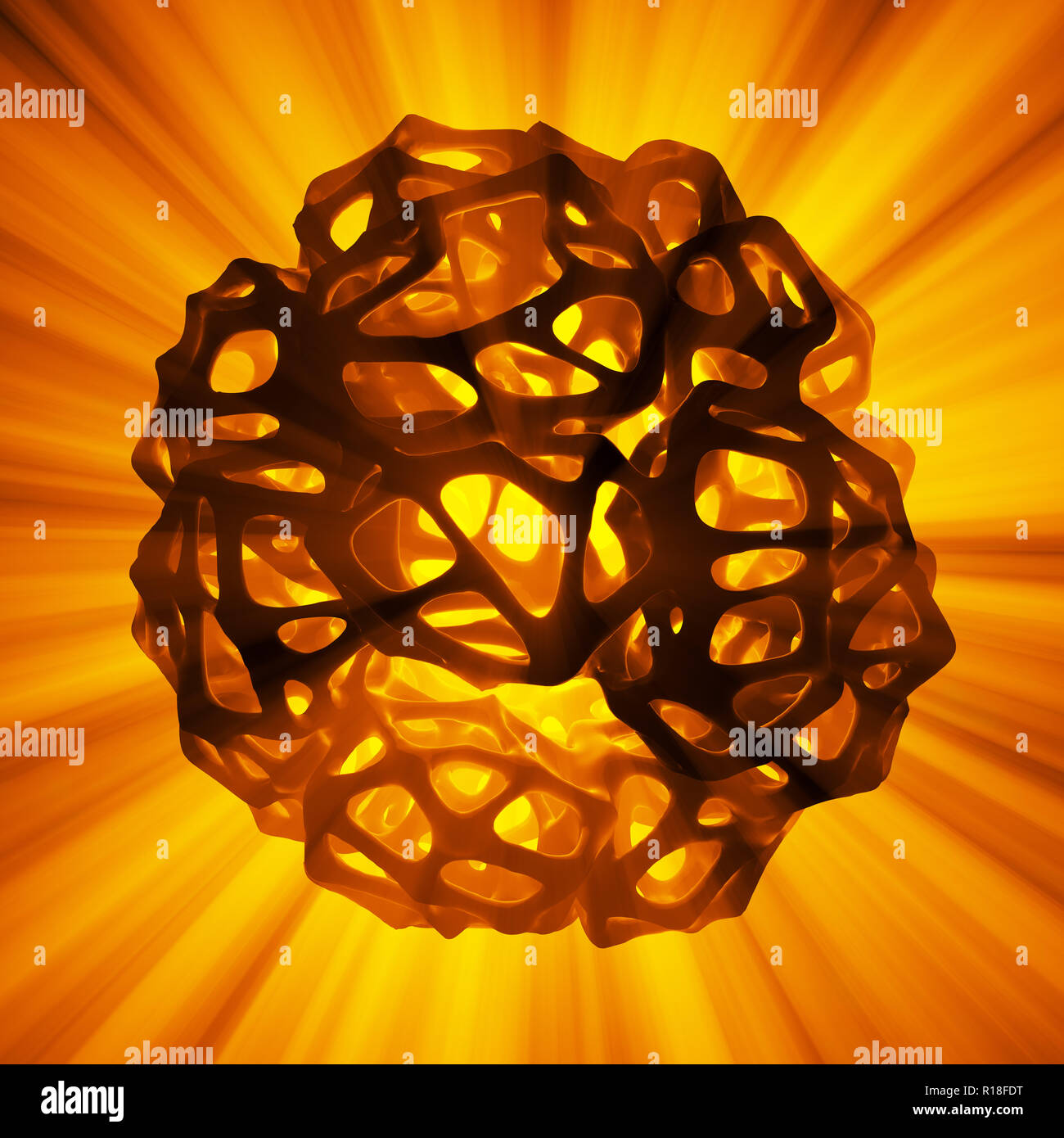 Abstract 3d rendering concept of high poly sphere with chaotic mesh ...