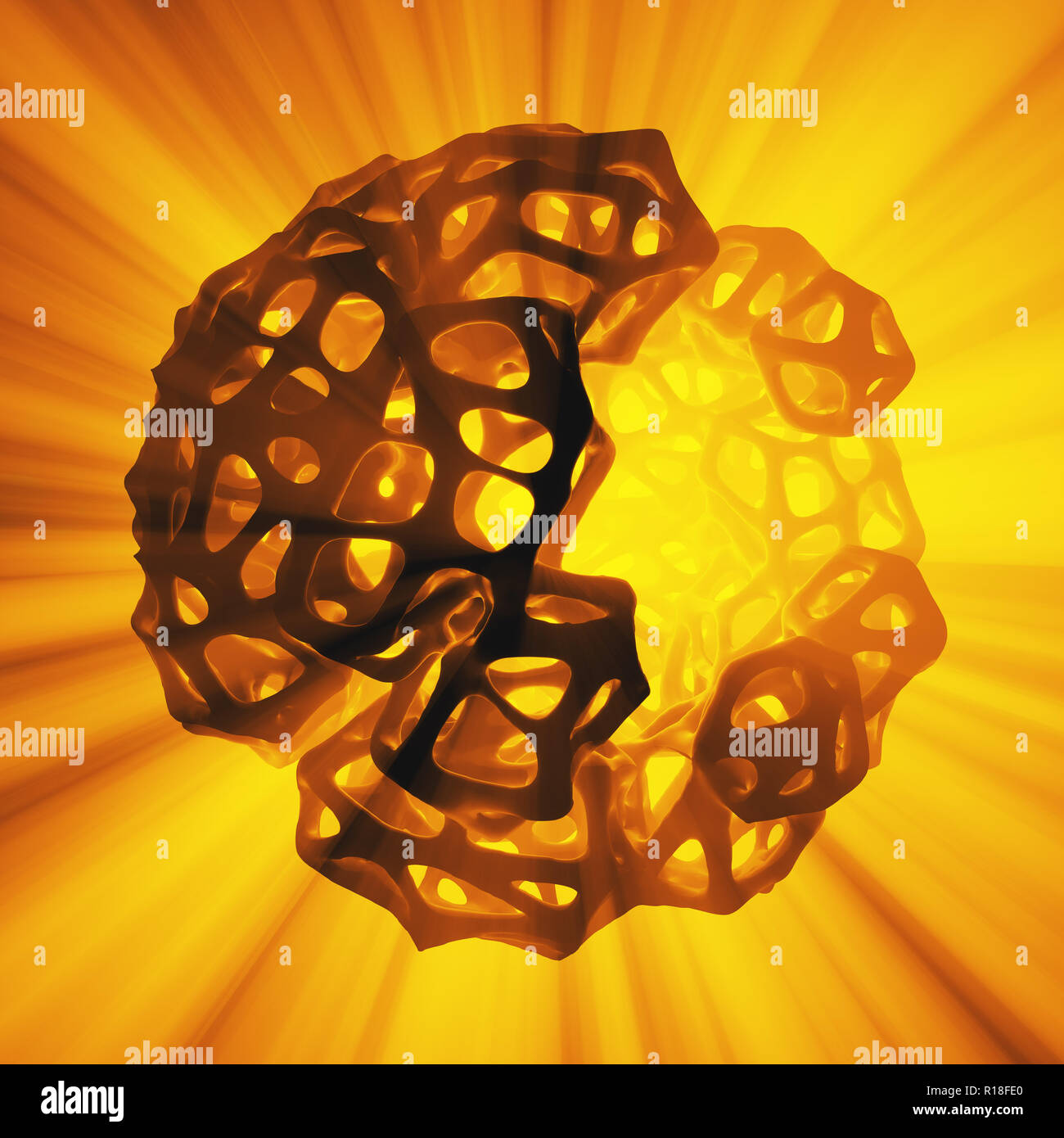 Abstract 3d rendering concept of high poly sphere with chaotic mesh ...