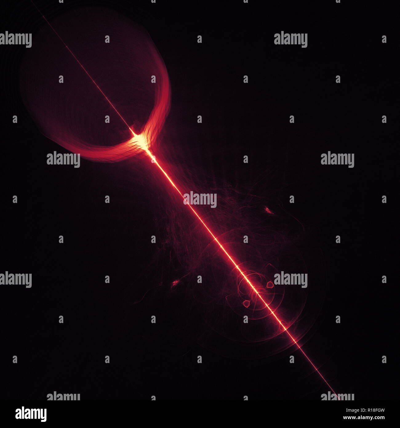 glowing red curved lines over dark Abstract Background space universe ...