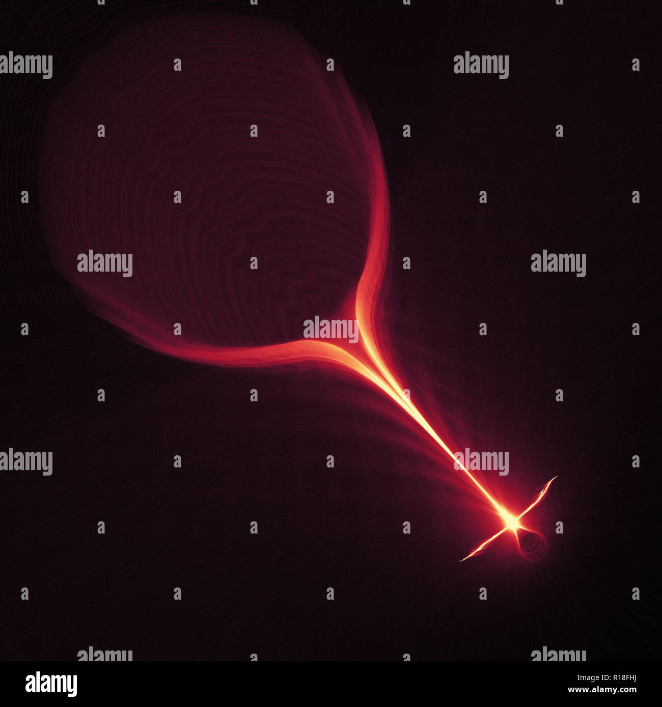 glowing red curved lines over dark Abstract Background space universe ...