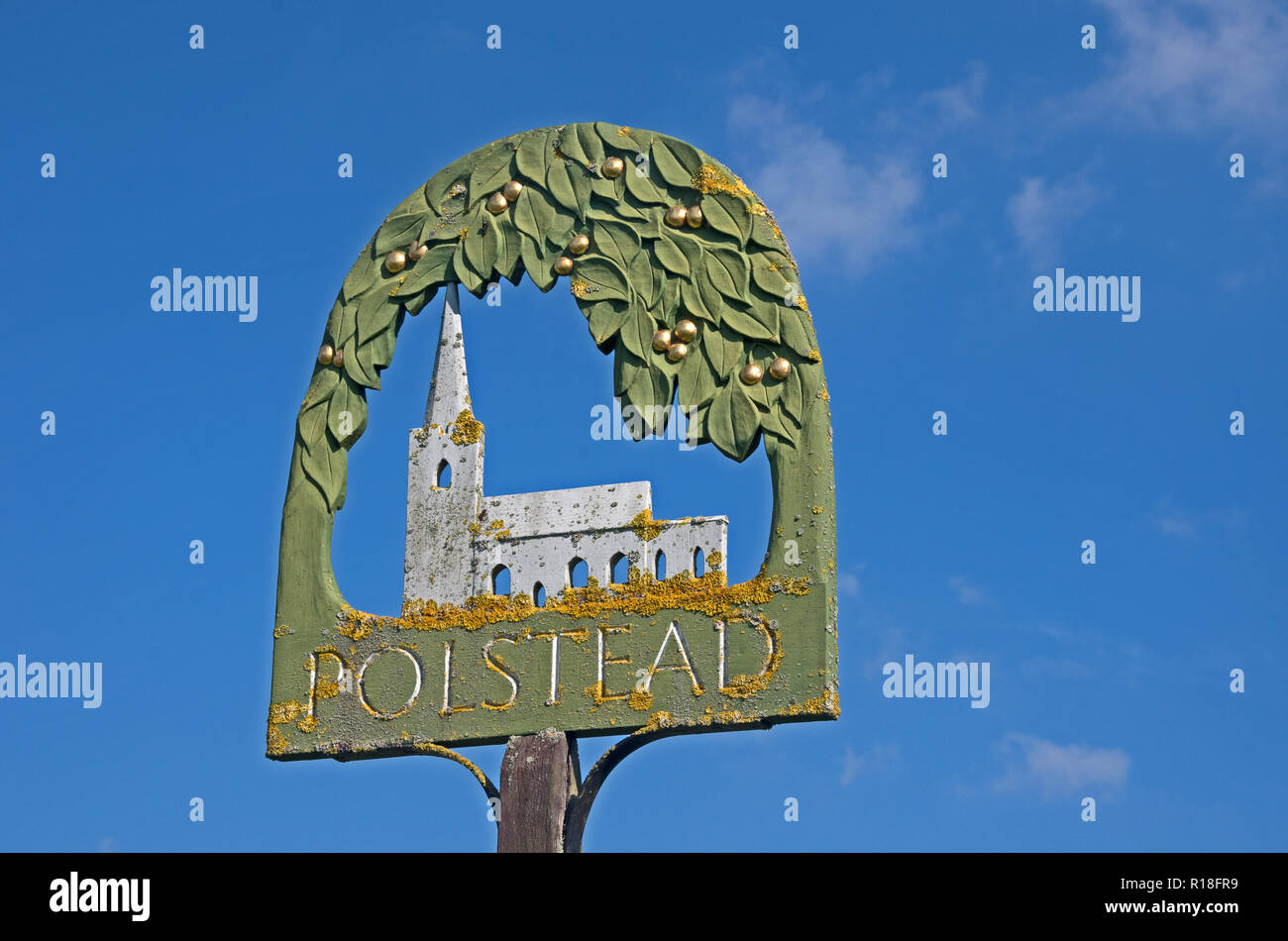 Polstead Village Sign Suffolk Stock Photo - Alamy
