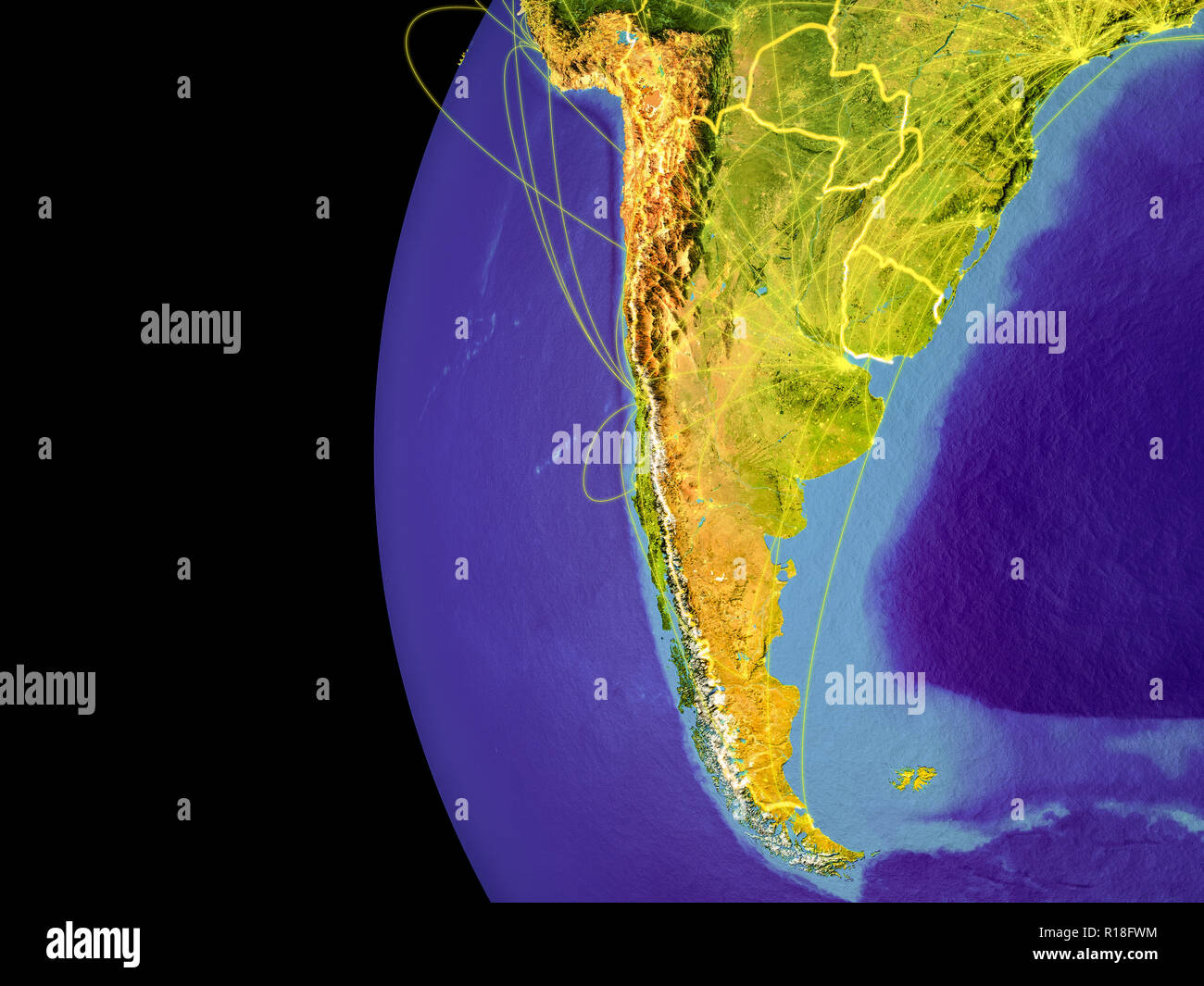 Map the southern cone hi-res stock photography and images - Alamy
