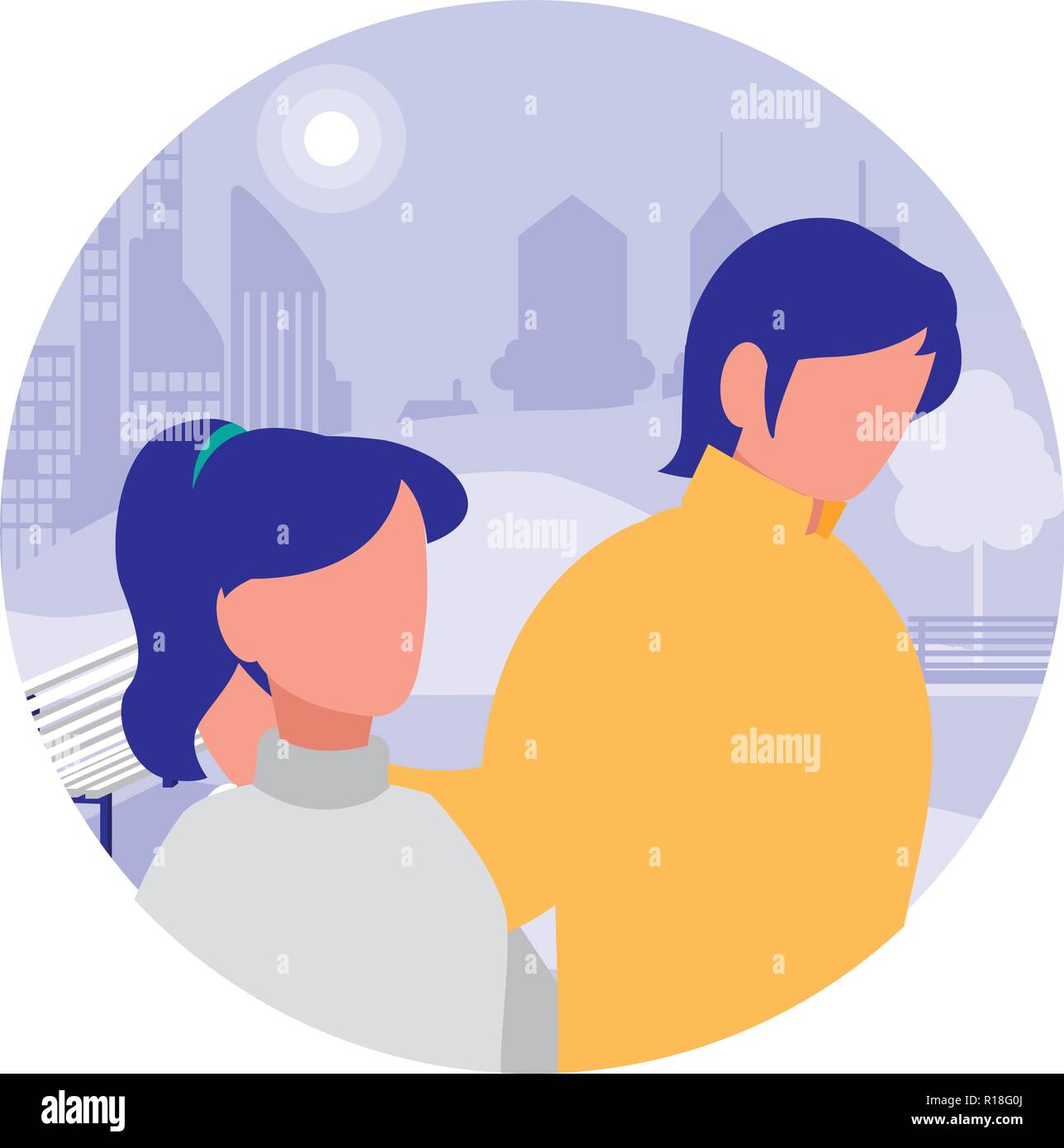 avatar couple icon over white background, vector illustration Stock ...