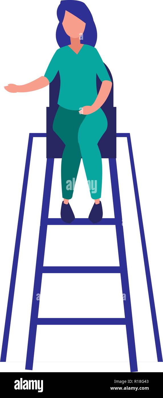 tennis referee in chair over white background, vector illustration ...