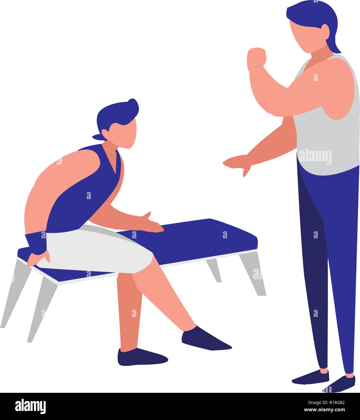 gym bench over white background, vector illustration Stock Vector Image ...