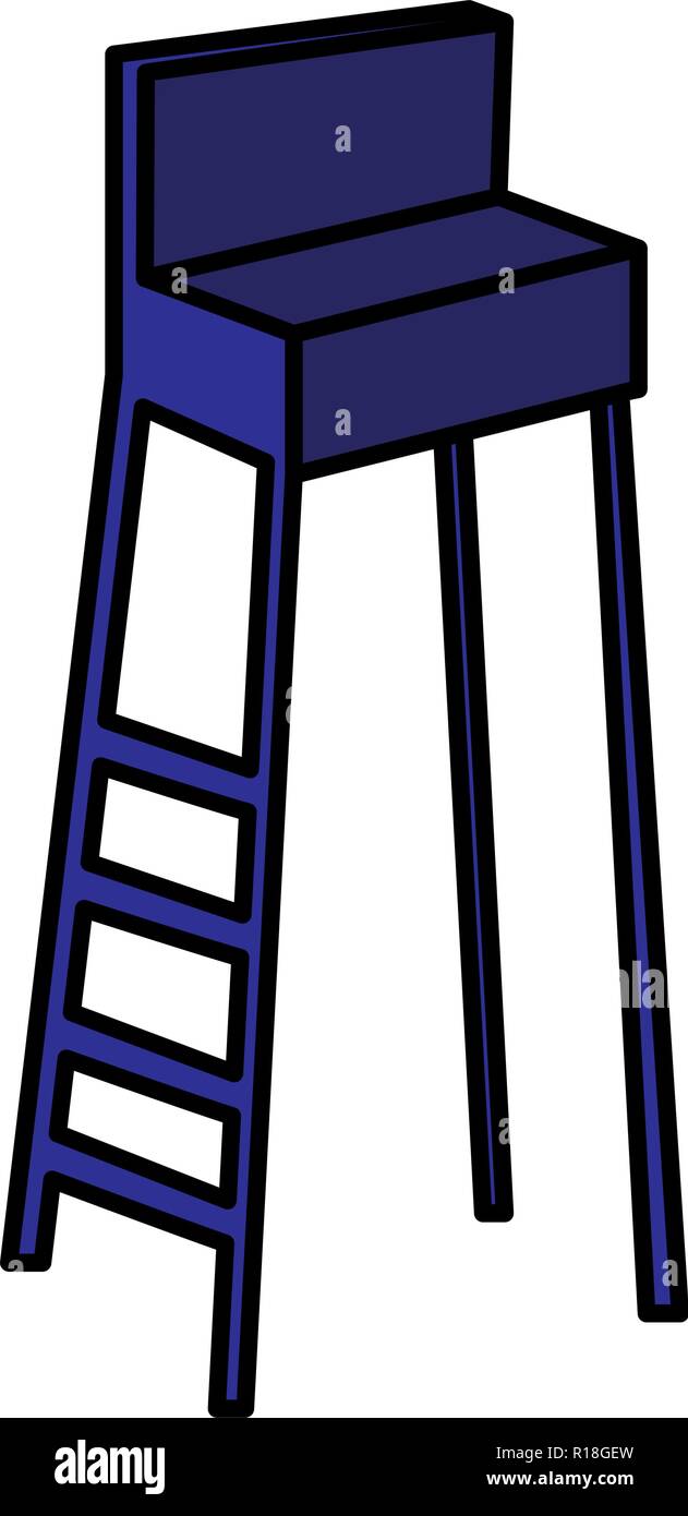 tennis referee chair over white background, vector illustration Stock ...