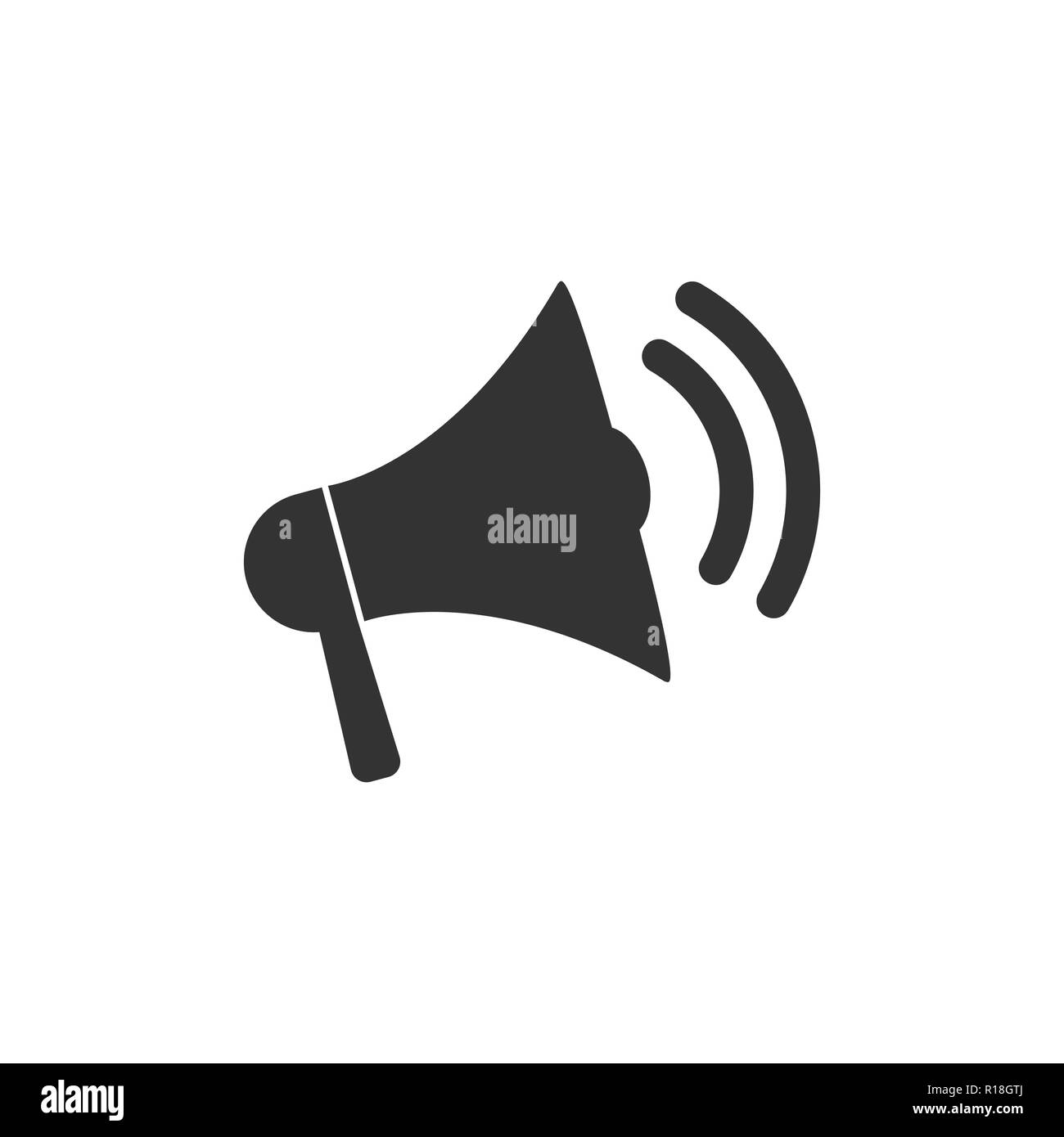 Megaphone Icon Flat White