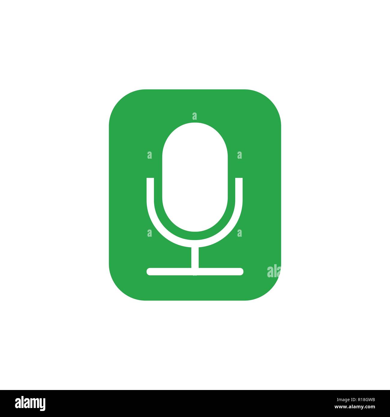 Microphone icon, recorder sign. Flat design Vector Stock Vector Image ...