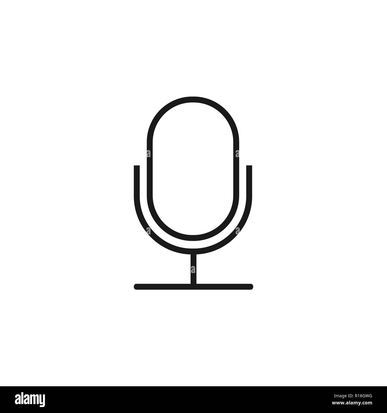 Microphone icon, recorder sign. Flat design Vector Stock Vector Image ...