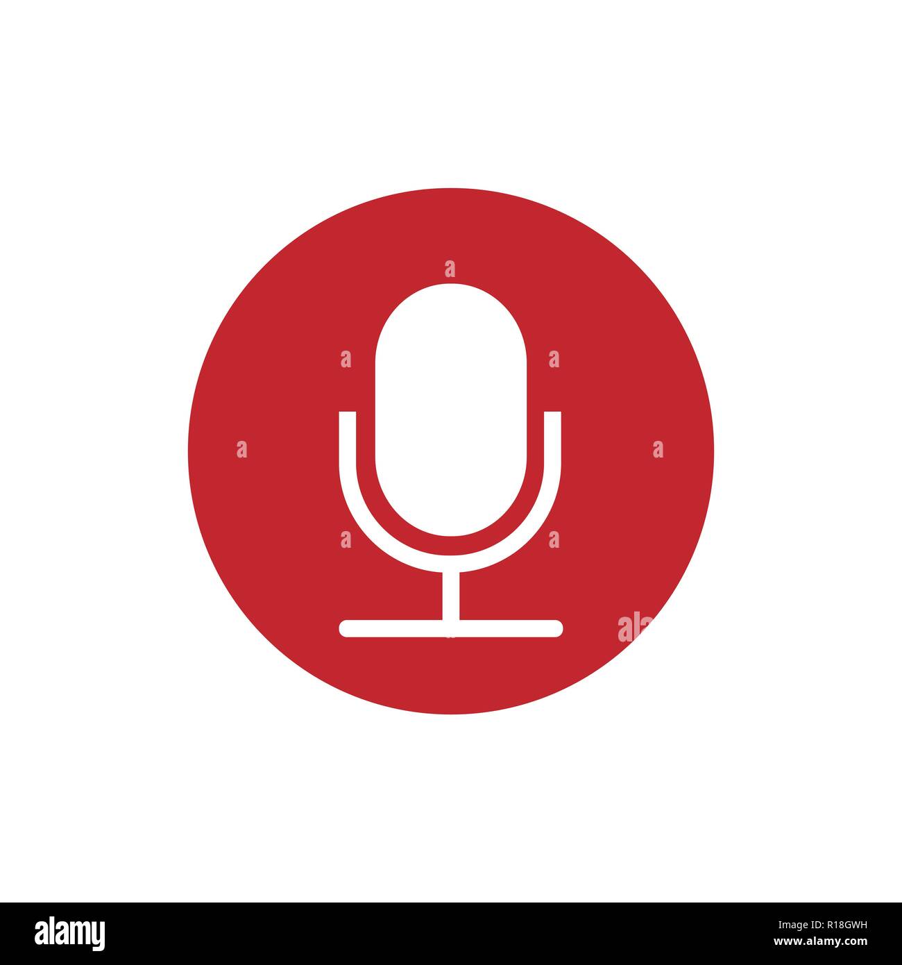 Microphone icon, recorder sign. Flat design Vector Stock Vector Image ...