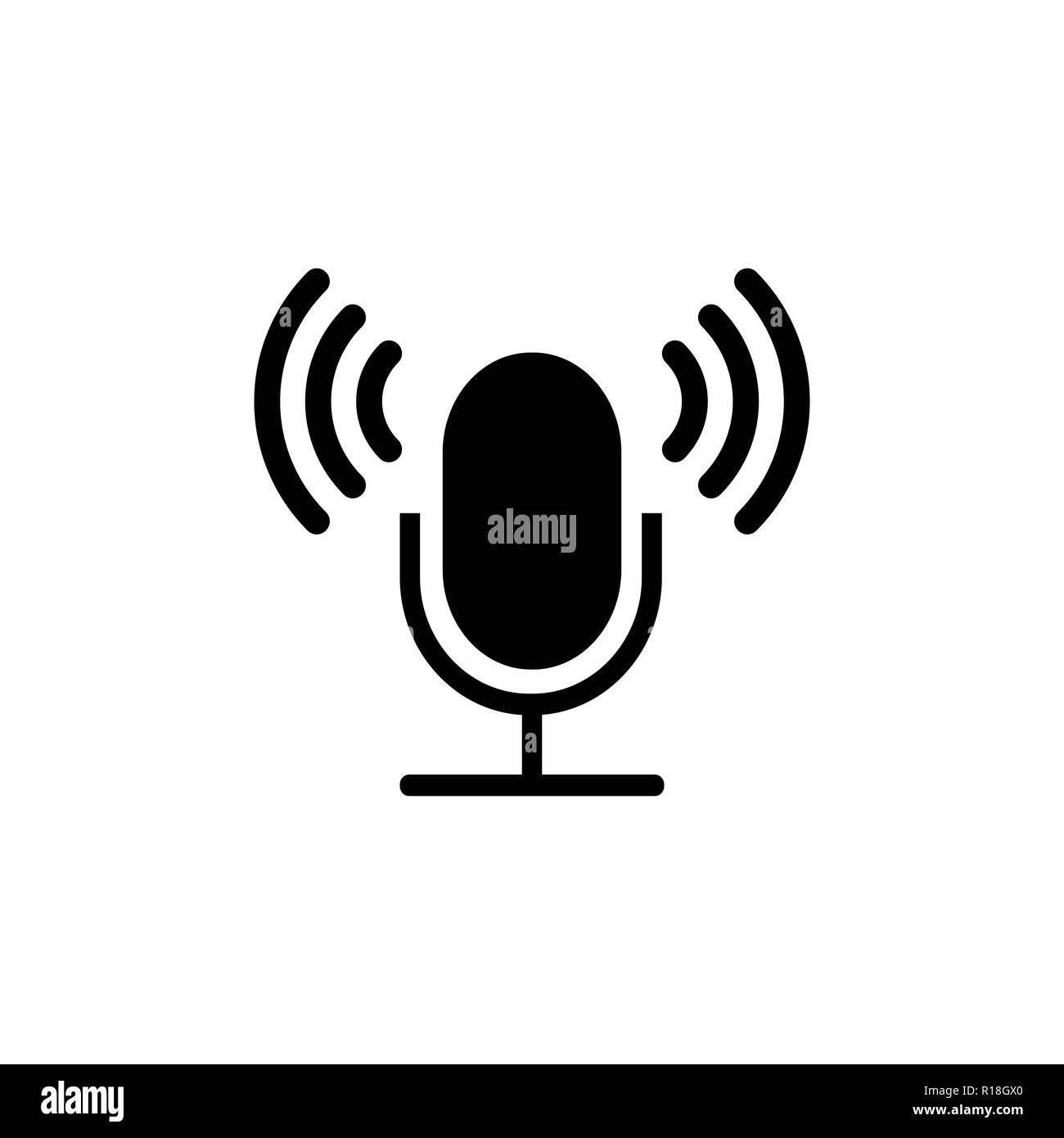 Microphone icon, recorder sign. Flat design Vector Stock Vector Image ...