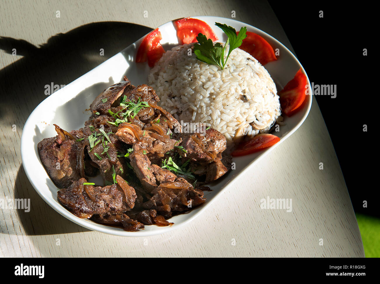 tomahawk plating, steak sliced grilled beef barbecue striploin and ...