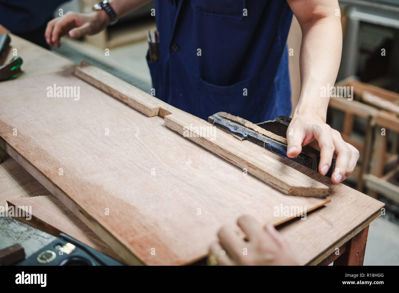 Thai engineer student in carpentry workshop Stock Photo - Alamy