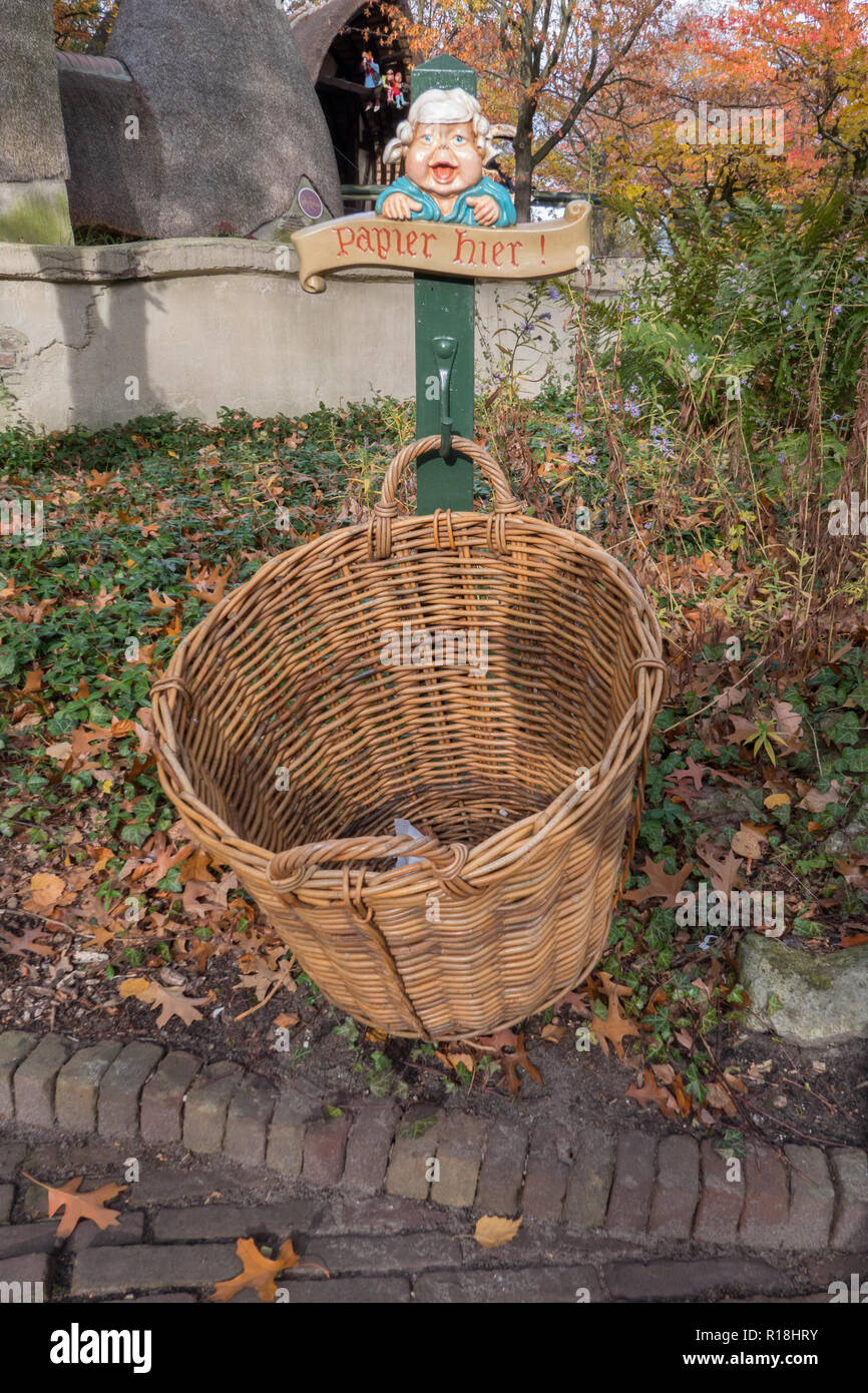 Paper basket / rubbish bin in the Land van Laaf in Efteling amusement ...
