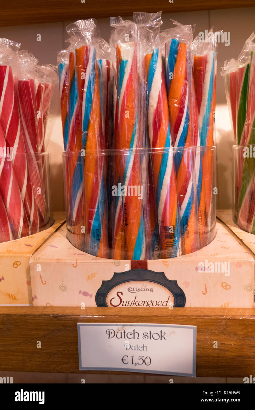Dutch stok candy cane sold in Efteling store Stock Photo - Alamy
