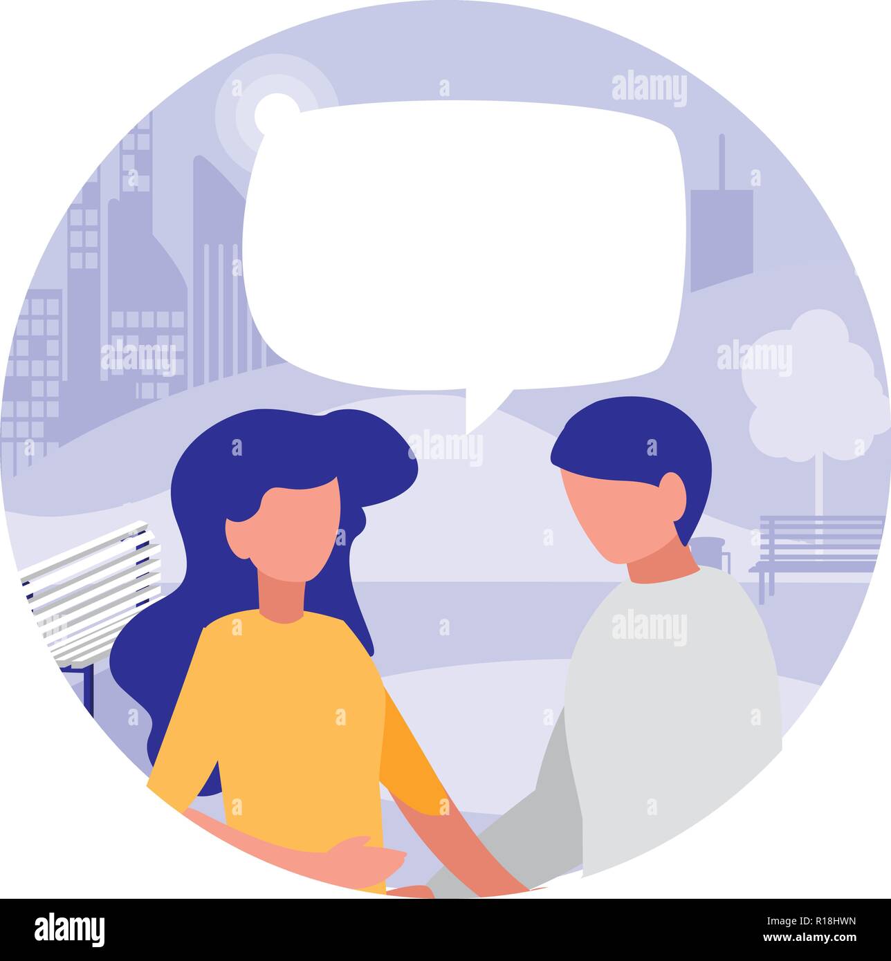 avatar couple having a conversation over white background, vector ...