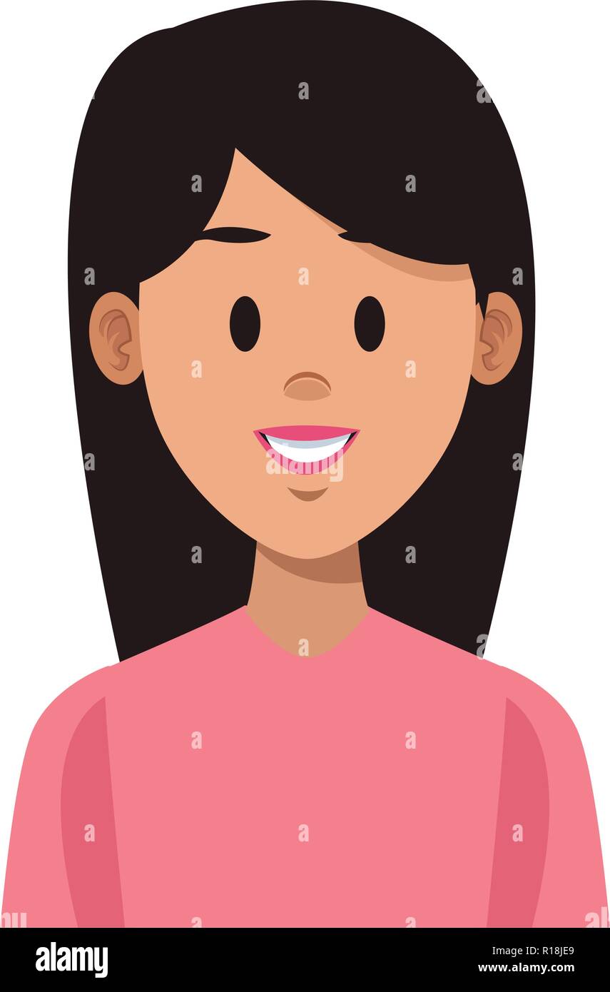 Woman profile cartoon vector illustration graphic design Stock Vector ...