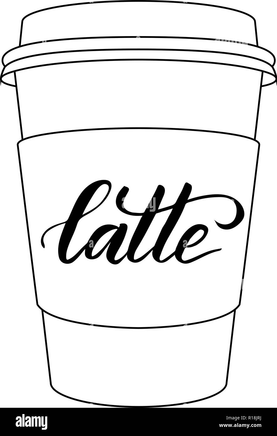 Vector calligraphy coffee tea Black and White Stock Photos & Images - Alamy