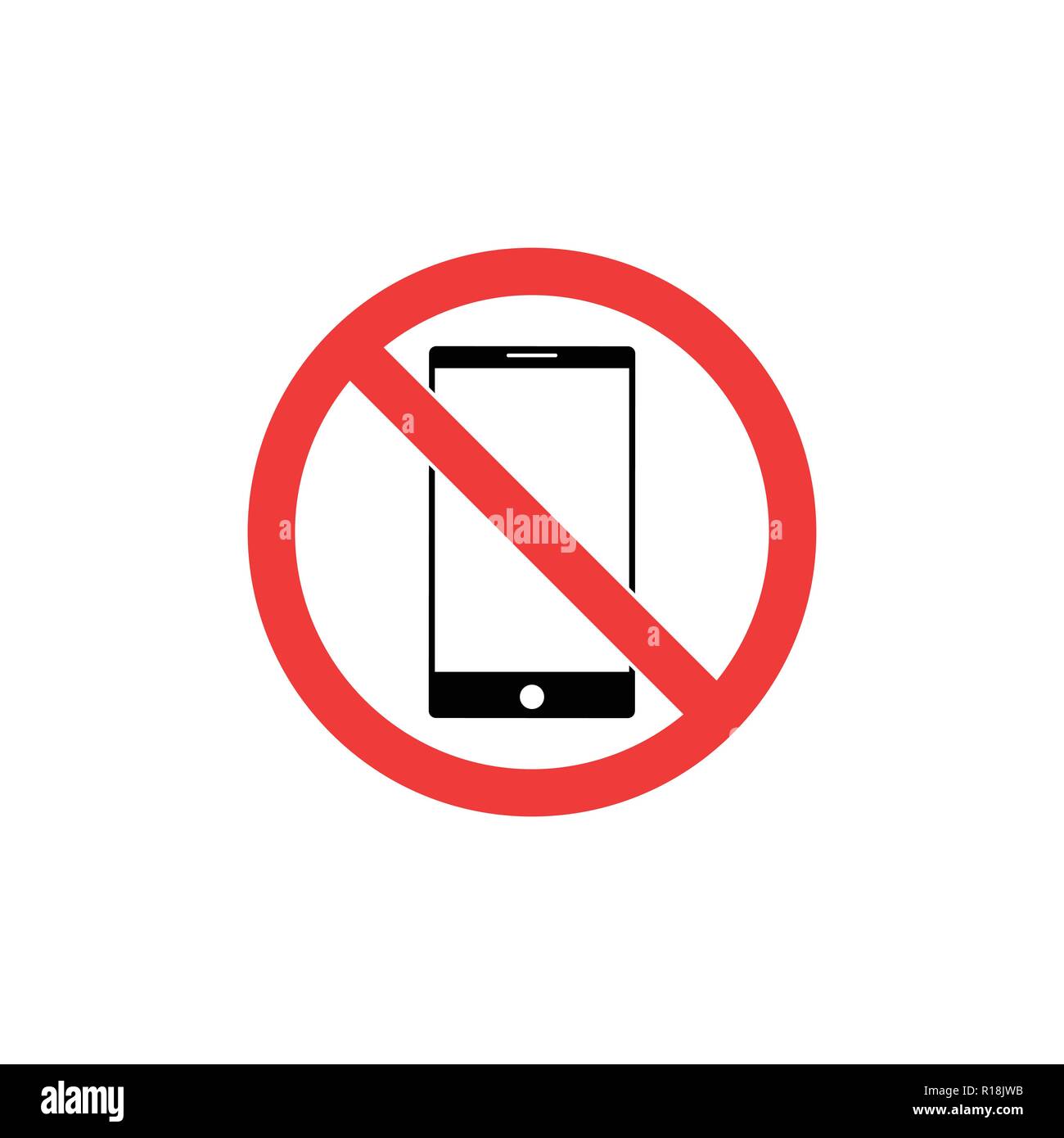 No smartphone sign. Flat design. No phone icon Stock Vector Image & Art ...