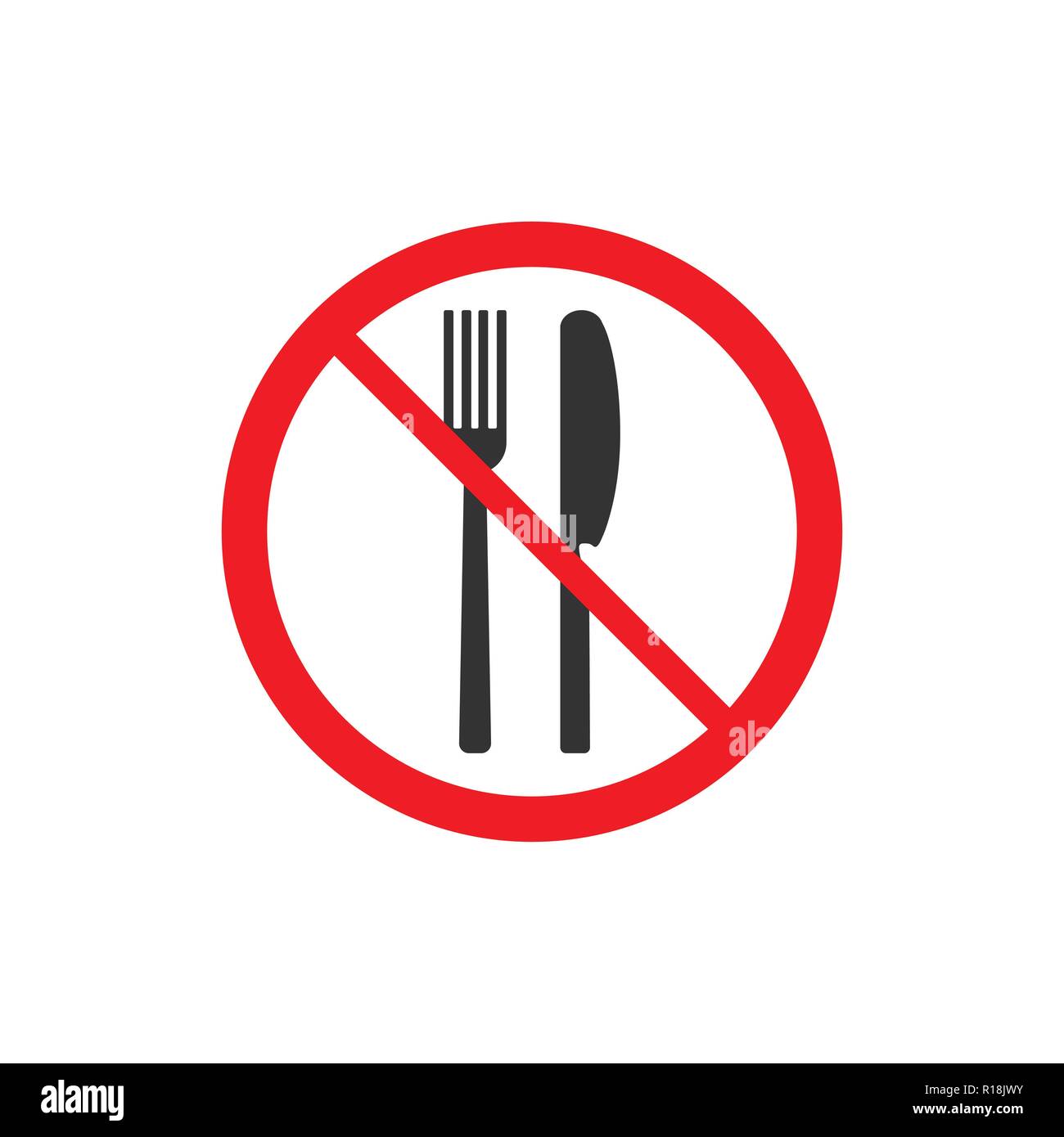 No Eating Sign Vector