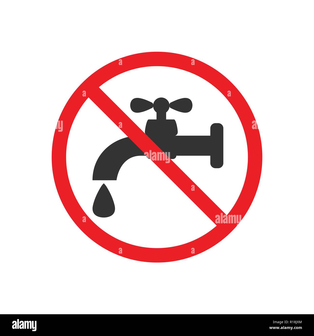 Do not drink water. Faucet icon, water tap sign. Vector illustration ...