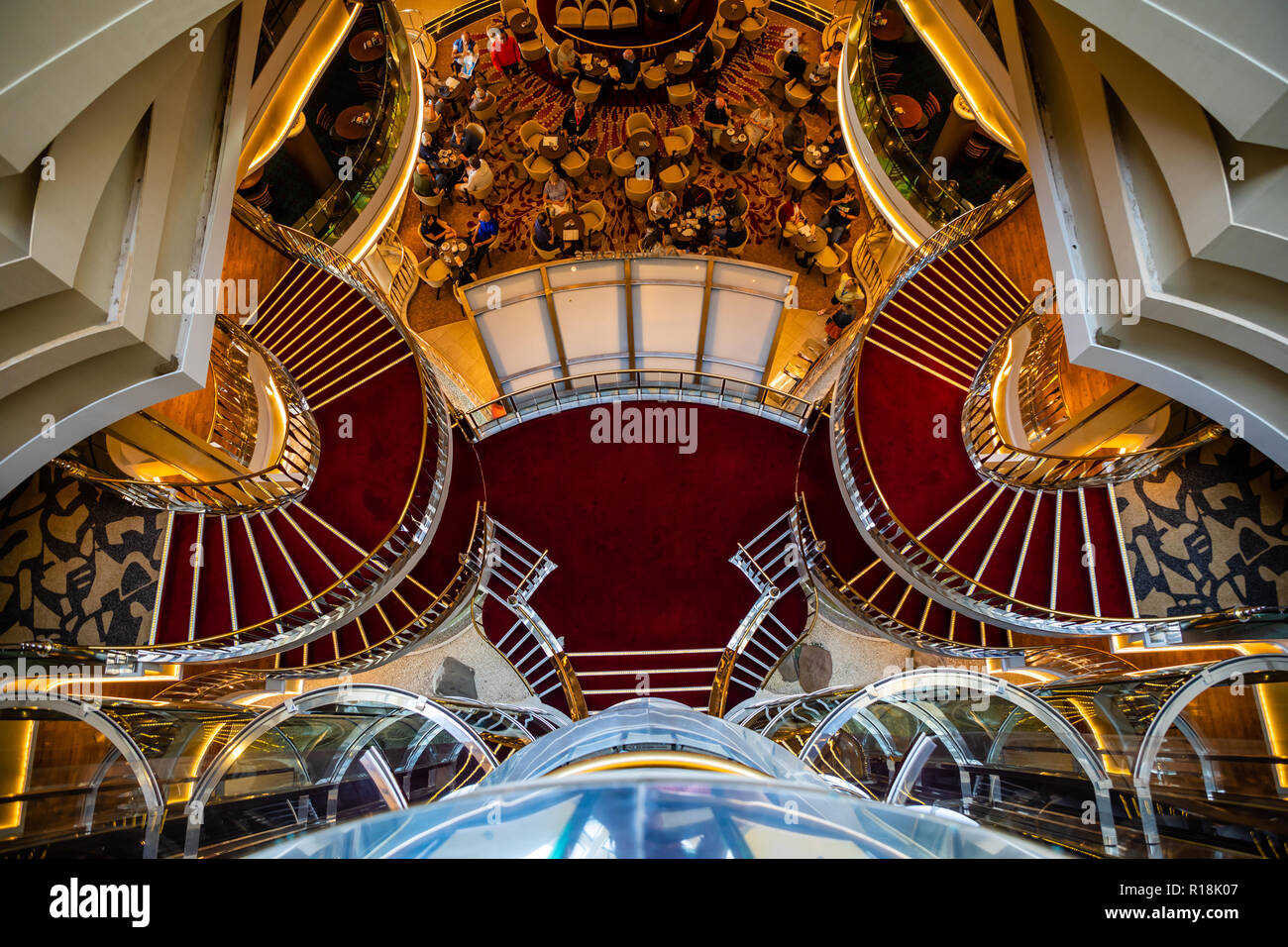 Mediterranean sea, Greece - 16.10.2018: Interior of The Atrium of ...