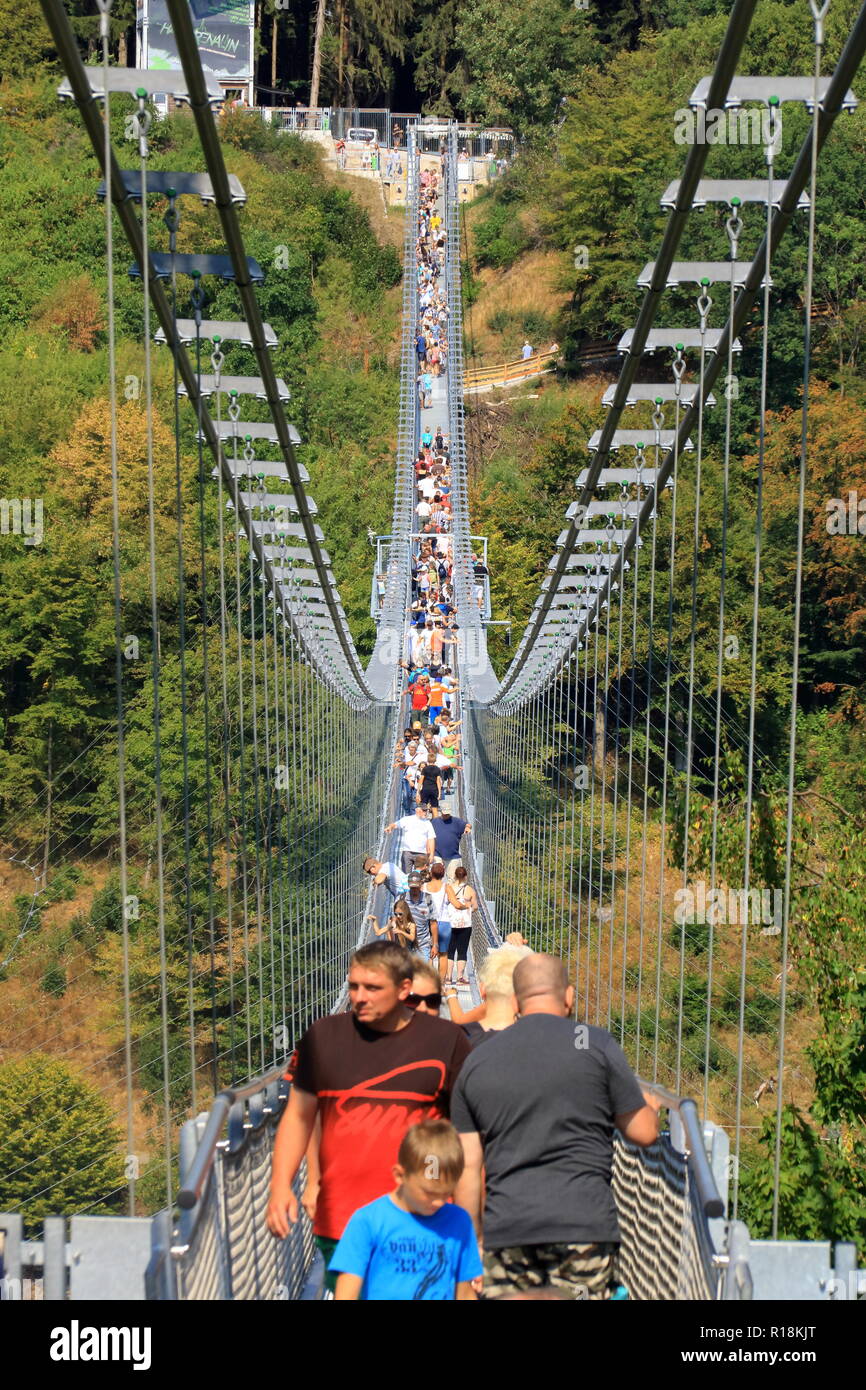Titan RT suspension bridge in Harz Mountains National Park in Germany ...