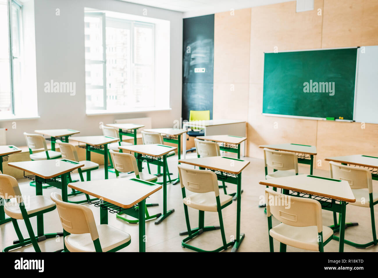 interior of empty modern classroom at school Stock Photo - Alamy