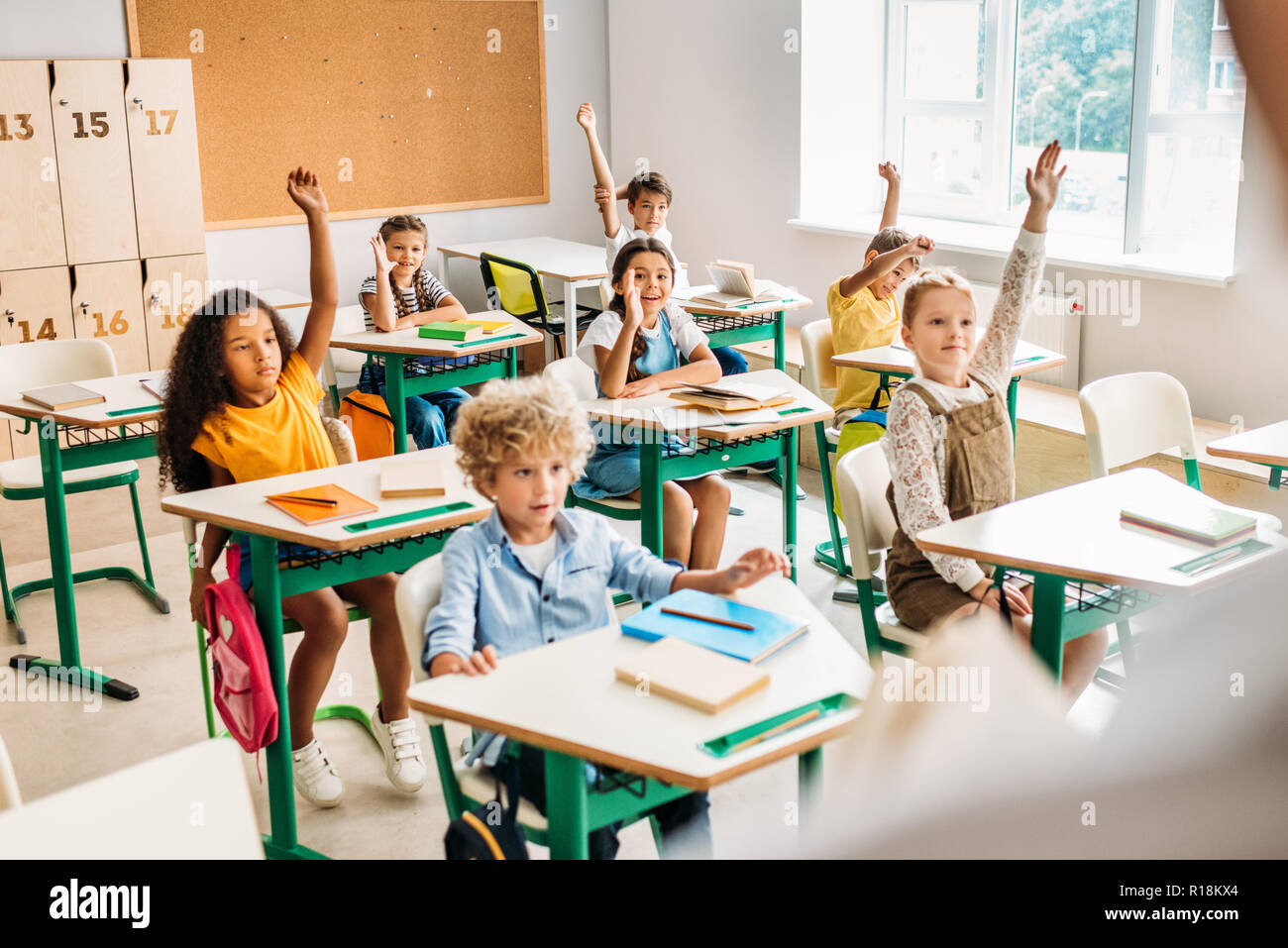 Children classroom ask question hi-res stock photography and images - Alamy