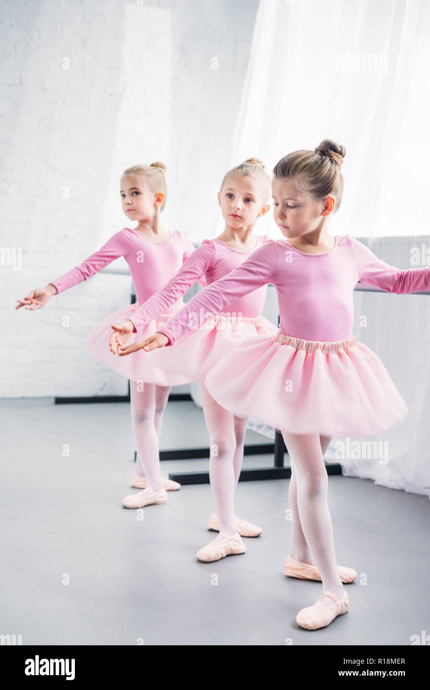 adorable little ballerinas practicing together in ballet studio Stock Photo - Alamy
