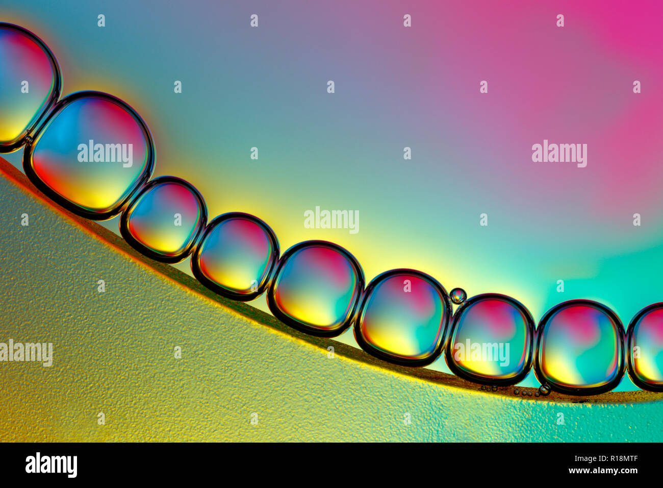 Abstract image of soap bubbles with eye-catching colors and patterns ...