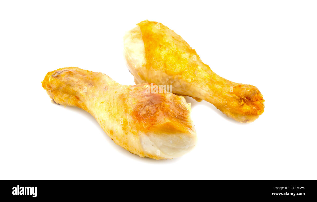 chicken legs close-up isolated on a white background Stock Photo - Alamy