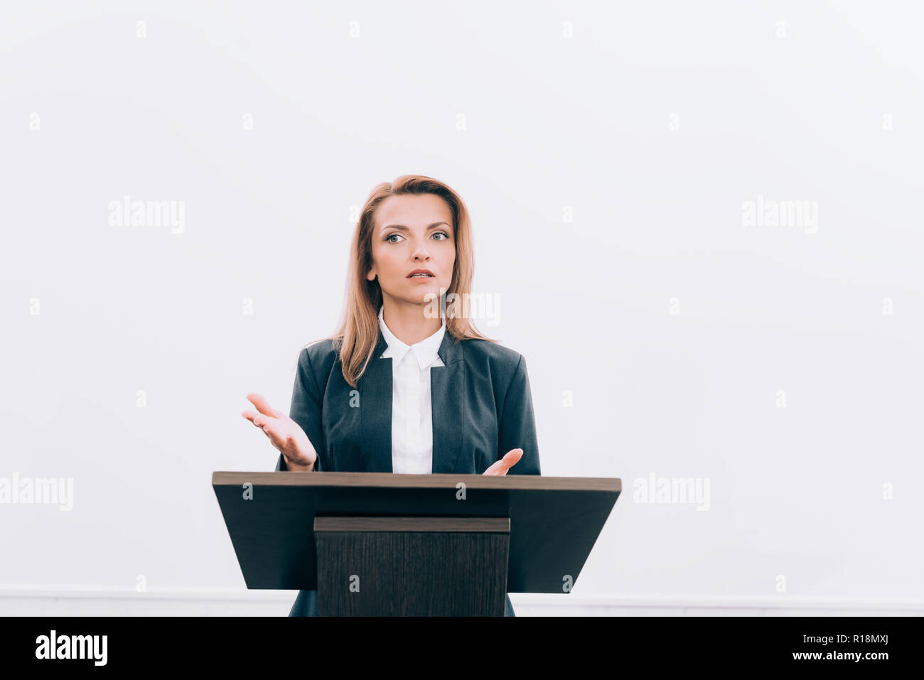 Person talking conference podium hi-res stock photography and images ...
