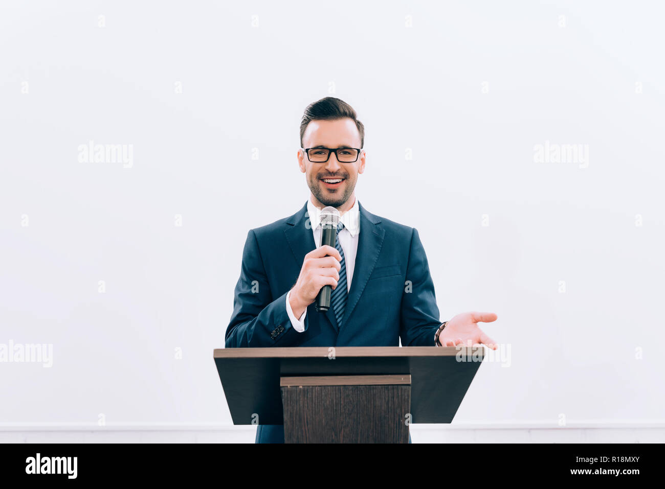 Person talking conference podium hi-res stock photography and images ...