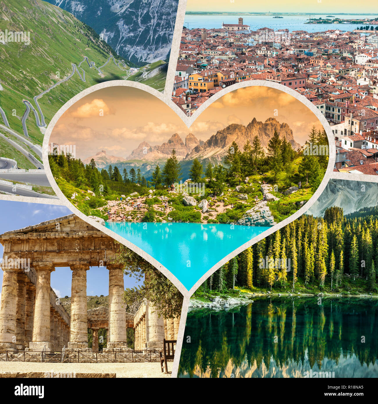 Collage of tourist photos of the Italy Stock Photo - Alamy