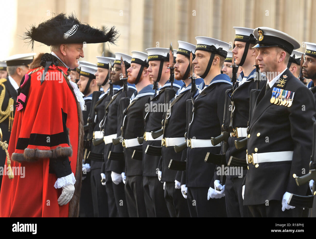 The Lord Mayor of the City of London, Peter Estlin, inspects a Royal ...
