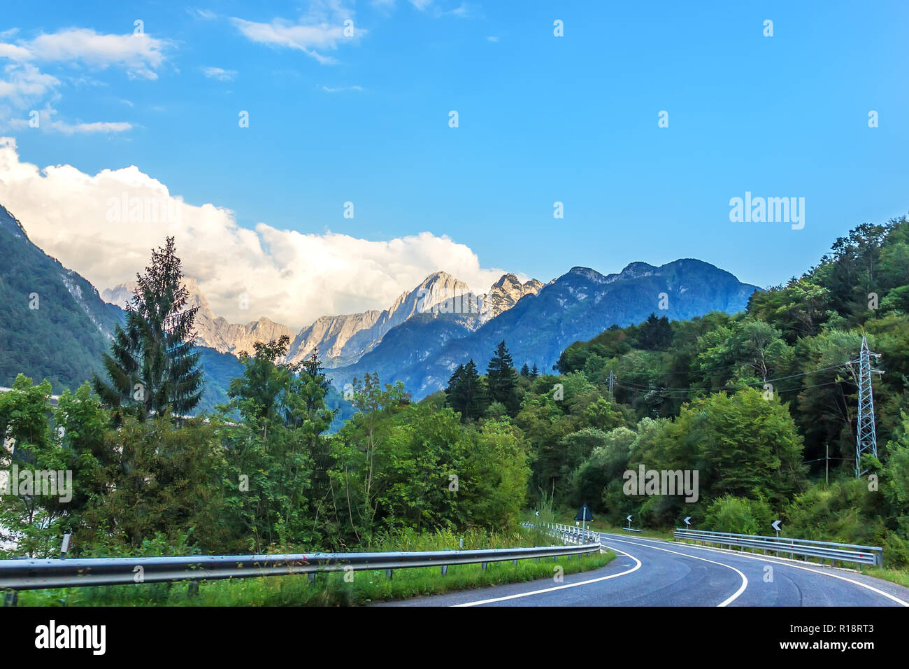 Asphalt road in alps hi-res stock photography and images - Alamy