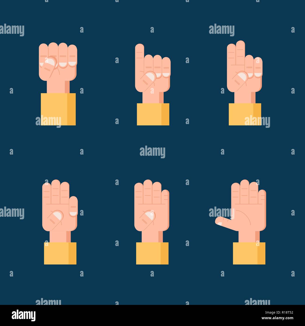 Set of counting hand signs. Communication concept Stock Vector Image & Art - Alamy