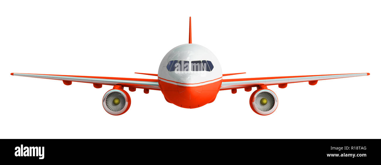 Red Airplane White Background