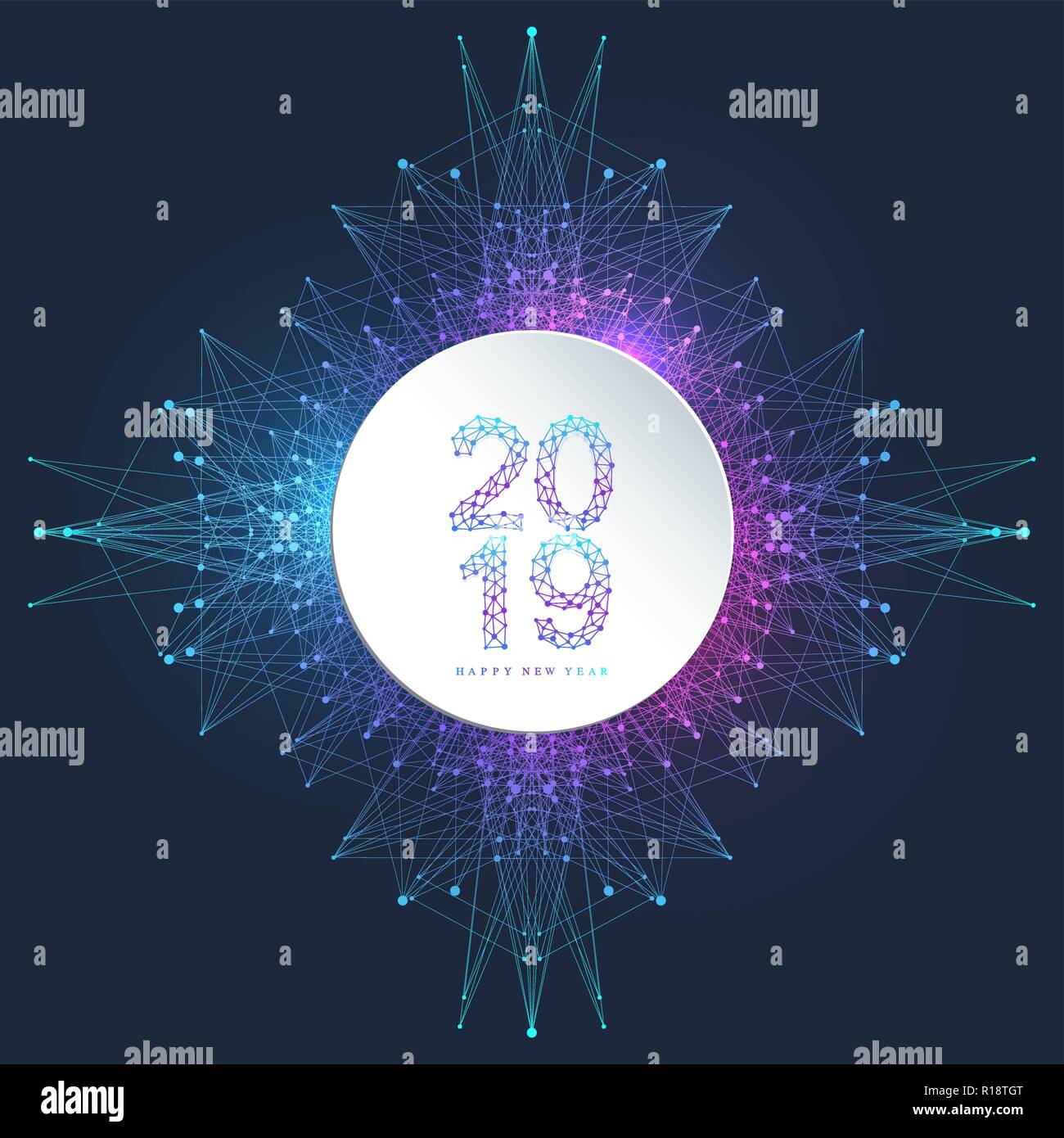 Text design Christmas and Happy new year 2019. Graphic background ...