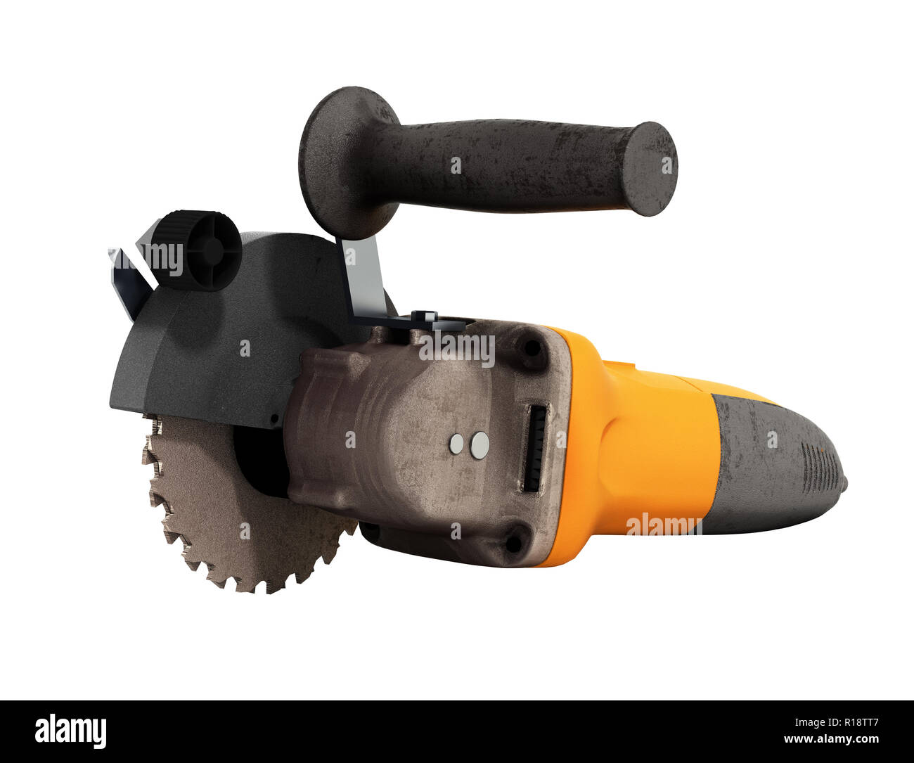 Angle grinder on white background 3d render no shadow Stock Photo - Alamy