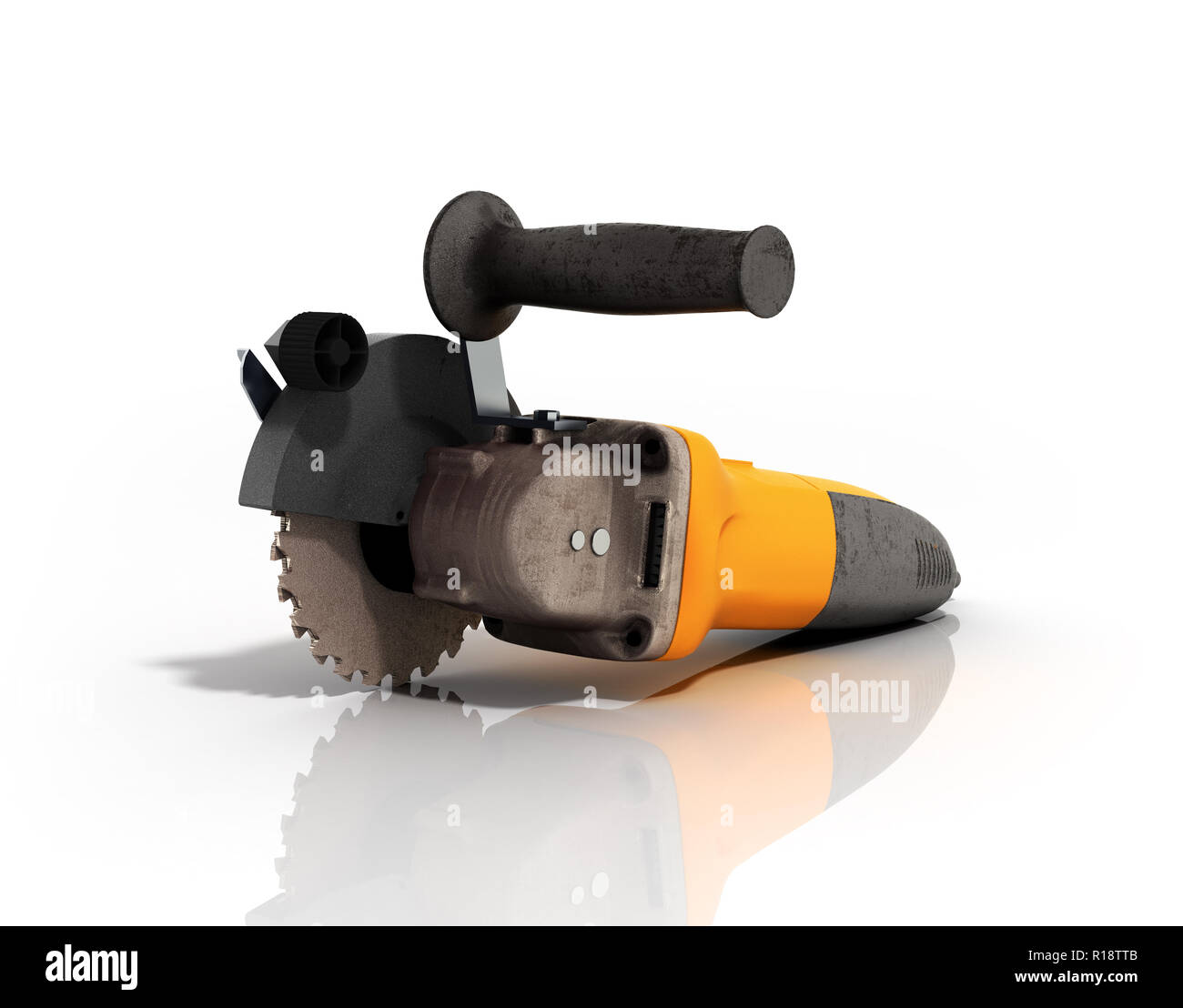 Angle grinder isolated on white background 3d render Stock Photo - Alamy