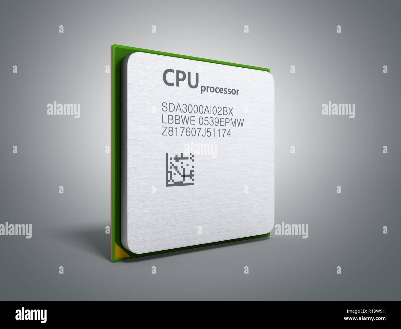 Central Computer Processors CPU High resolution 3d render on grey Stock ...