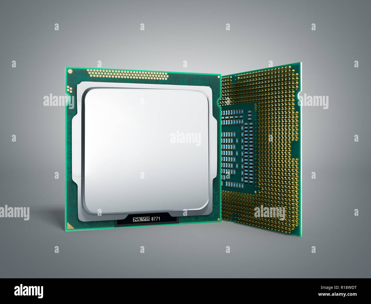 Central Computer Processors CPU High resolution 3d illustration on grey ...