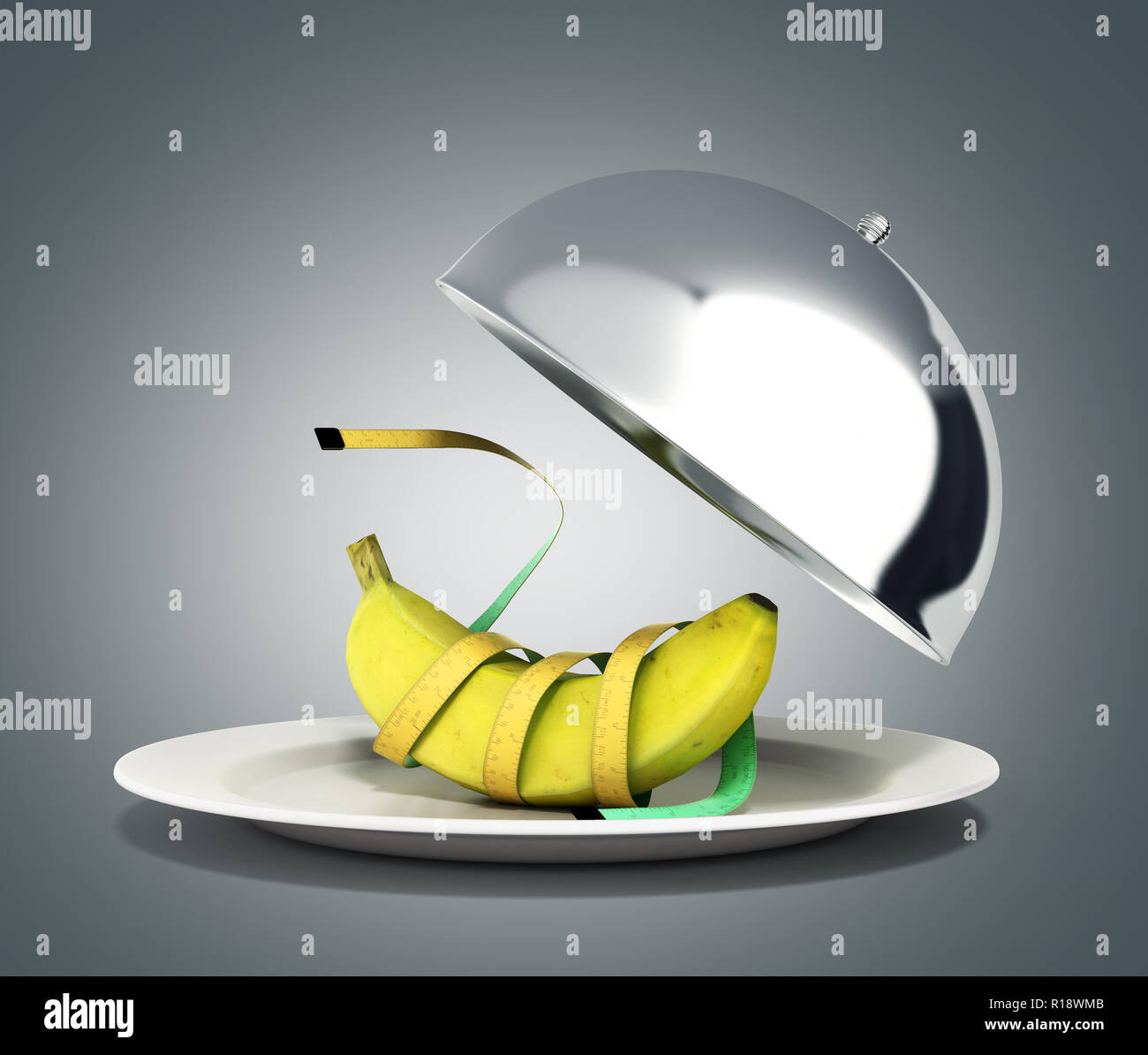 Concepts for a healthy food Restaurant cloche with open lid 3d render ...