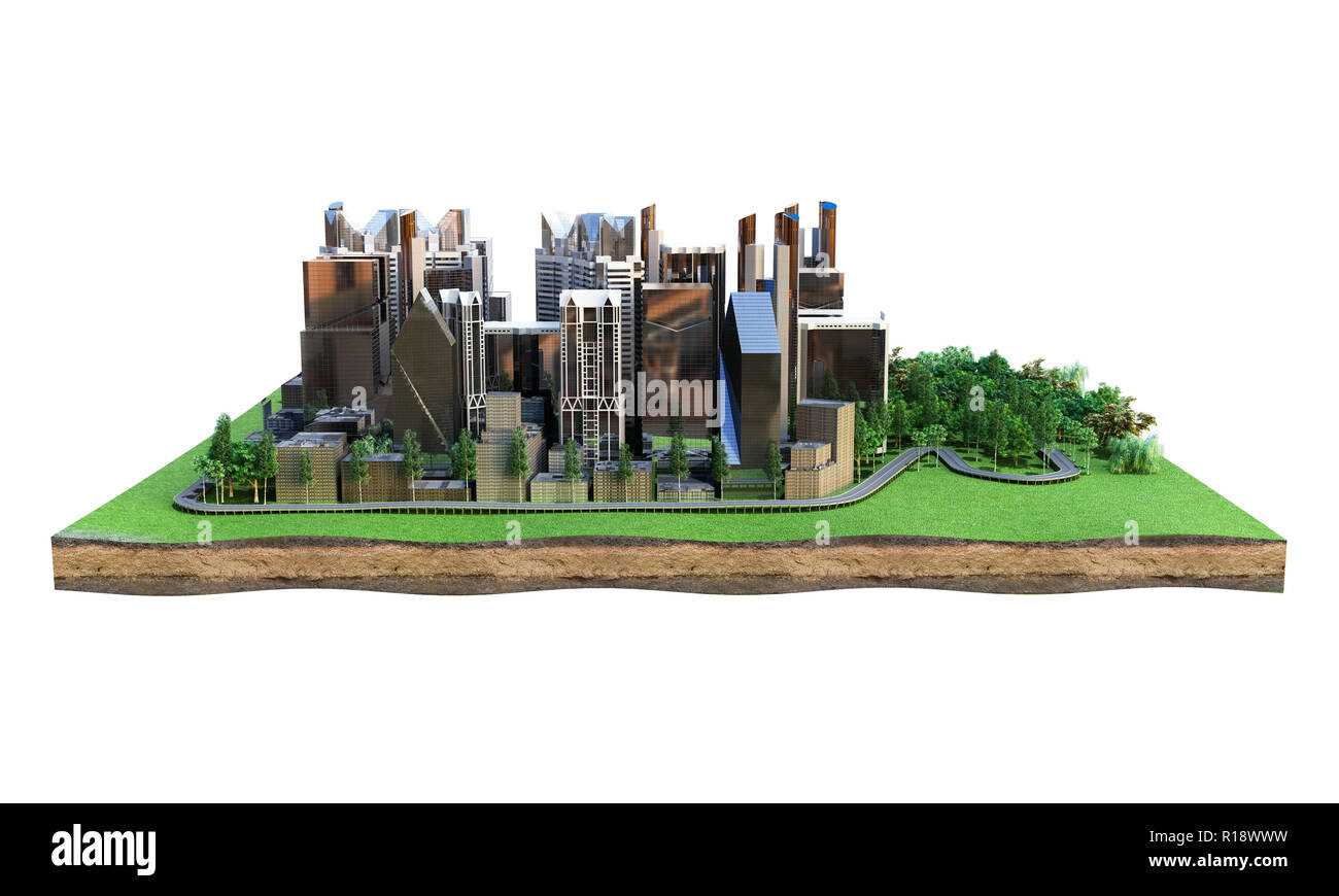 Image city center on Cut Out Stock Images & Pictures - Alamy