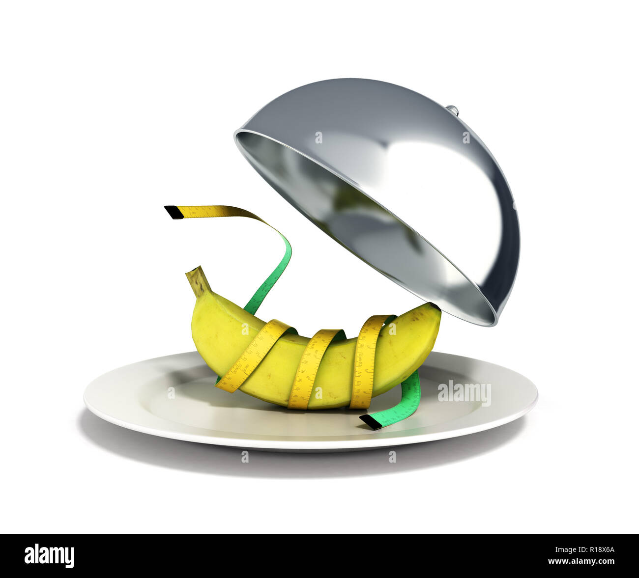 Concepts for a healthy food Restaurant cloche with open lid 3d render ...