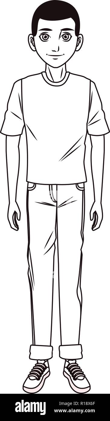 young man body cartoon vector illustration graphic design Stock Vector ...