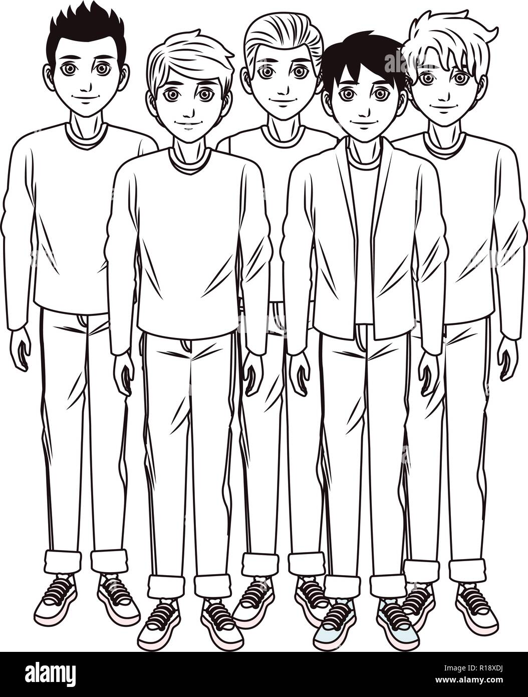 Group Of Friends Coloring Page