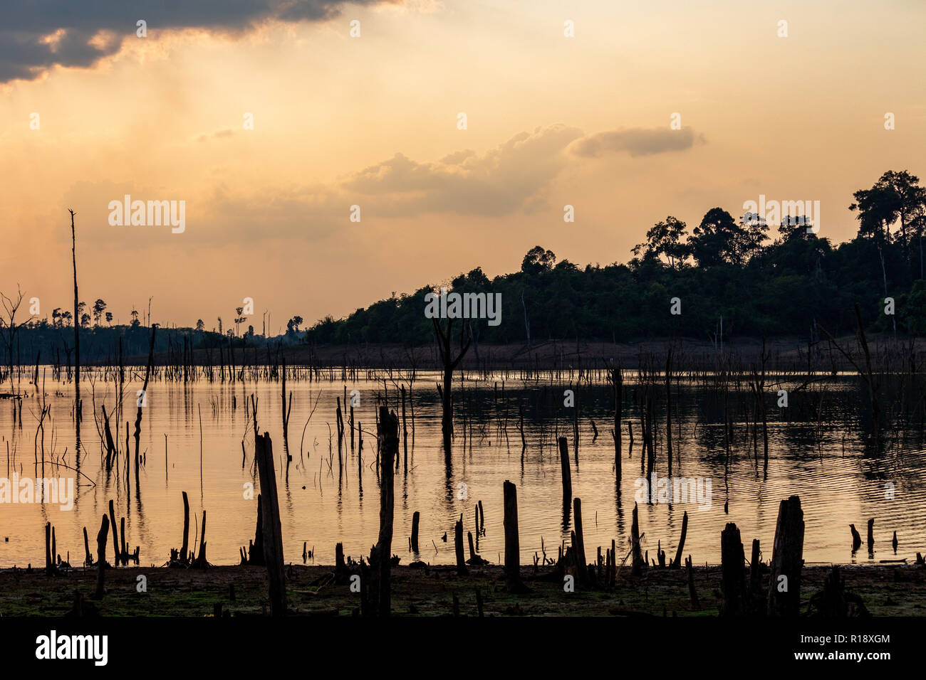 Thakhek, Laos - April 19 2018: Irreal view of a landscape in one of the ...